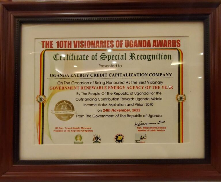 UECCC recognised as a top Government Agency – Uganda Energy Credit ...